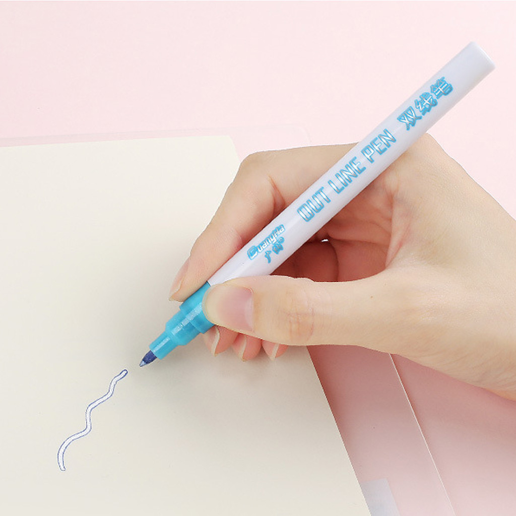 Card Writing Drawing Double Lines Outline Pen Out ... – Grandado