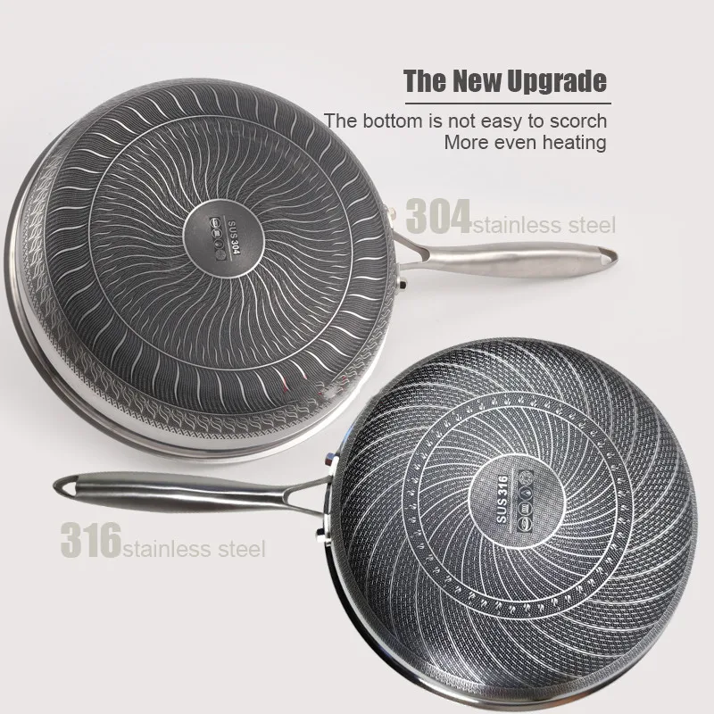 28cm 30cm Frying Pan Stainless Steel Non-stick Pan... – Grandado