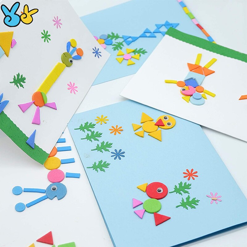 150 pcs Foam Paper Stickers Kids Toys Geometric Sp... – Grandado