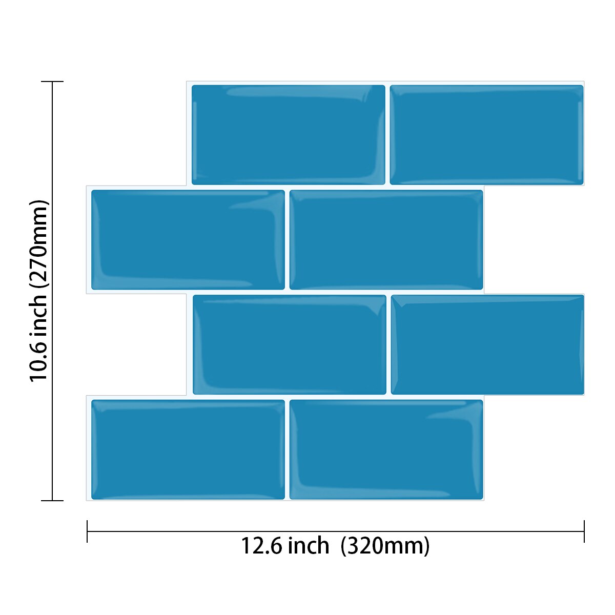 Blue Subway Wall Tiles No Glue Self Adhesive Wall ... – Vicedeal