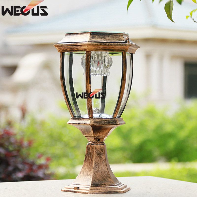 Outdoor Solar Pillar Lamp European Villa Wall Ligh... – Grandado