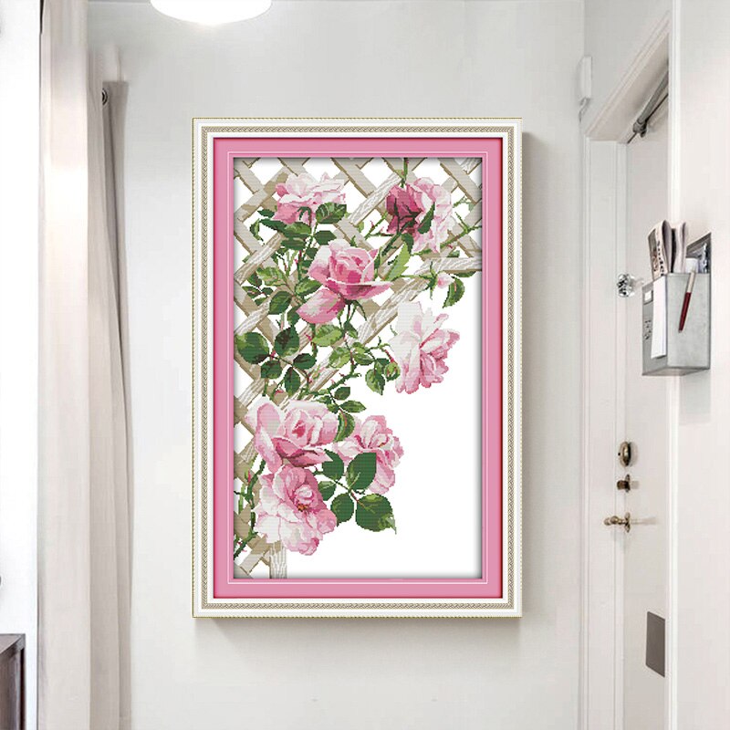 Rosa rose korssting sett 14ct 11ct telle utskrift ... – Grandado