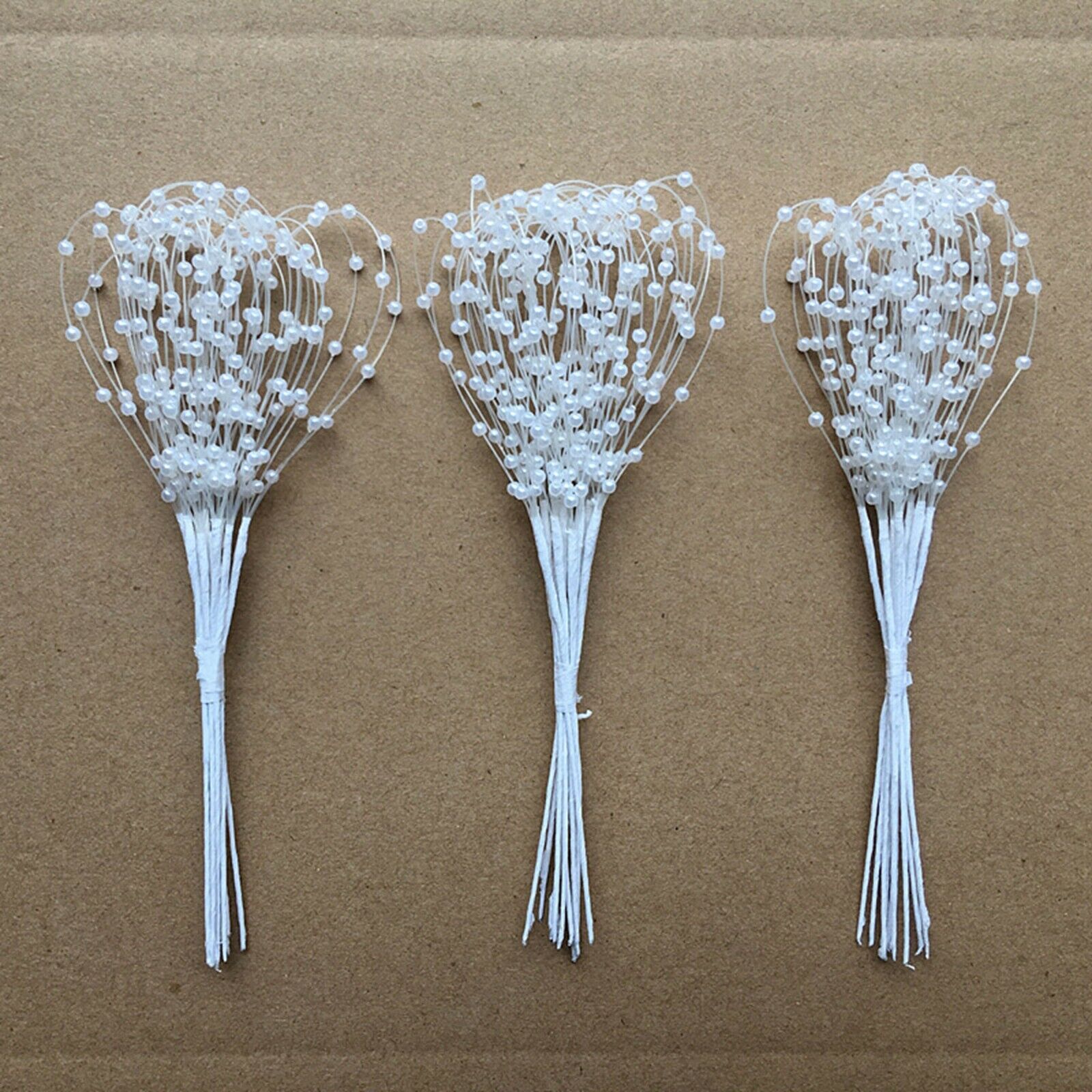 100 Bunch White 3mm Pearl Beads Flower Stem Garlan... – Grandado