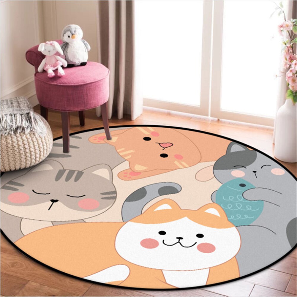 Area Rug for Living Room Cartoon Cute Kitten Patte... – Grandado