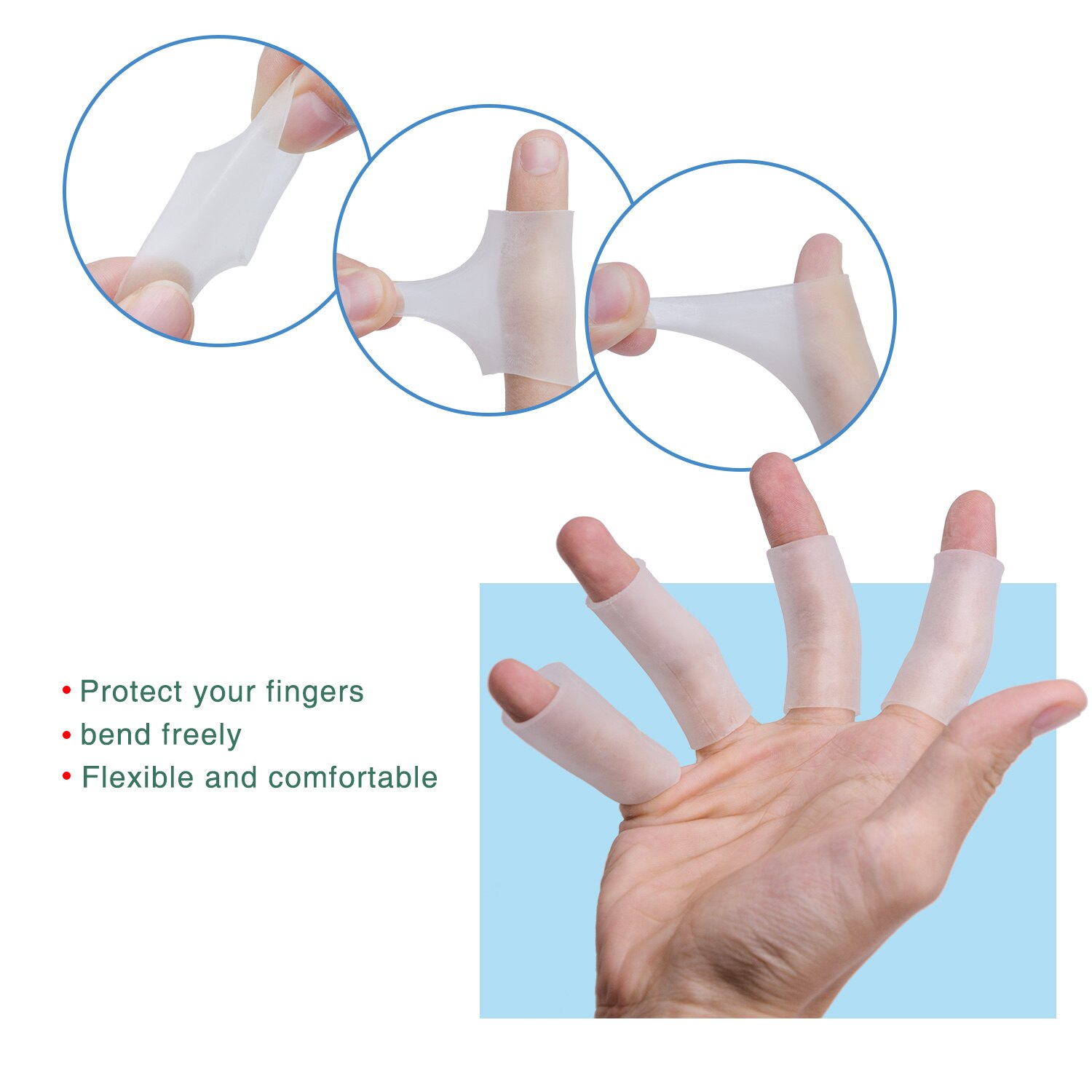 3pcs Silicone Gel Tube Finger Toe Protectors Thumb... – Grandado