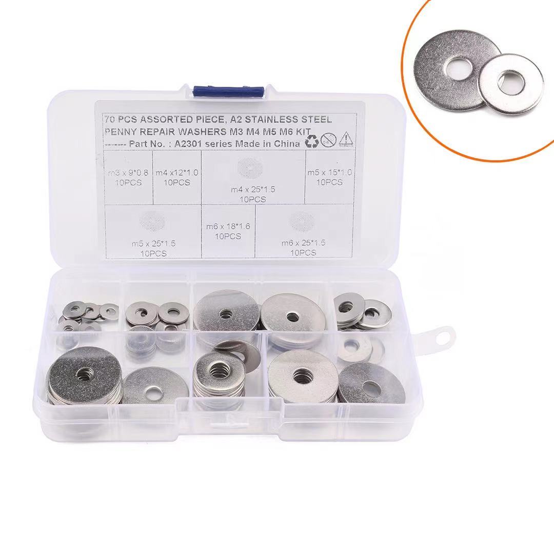 70Pcs Rvs 7 Soorten Oversized Platte Ringen A2-70/... – Grandado