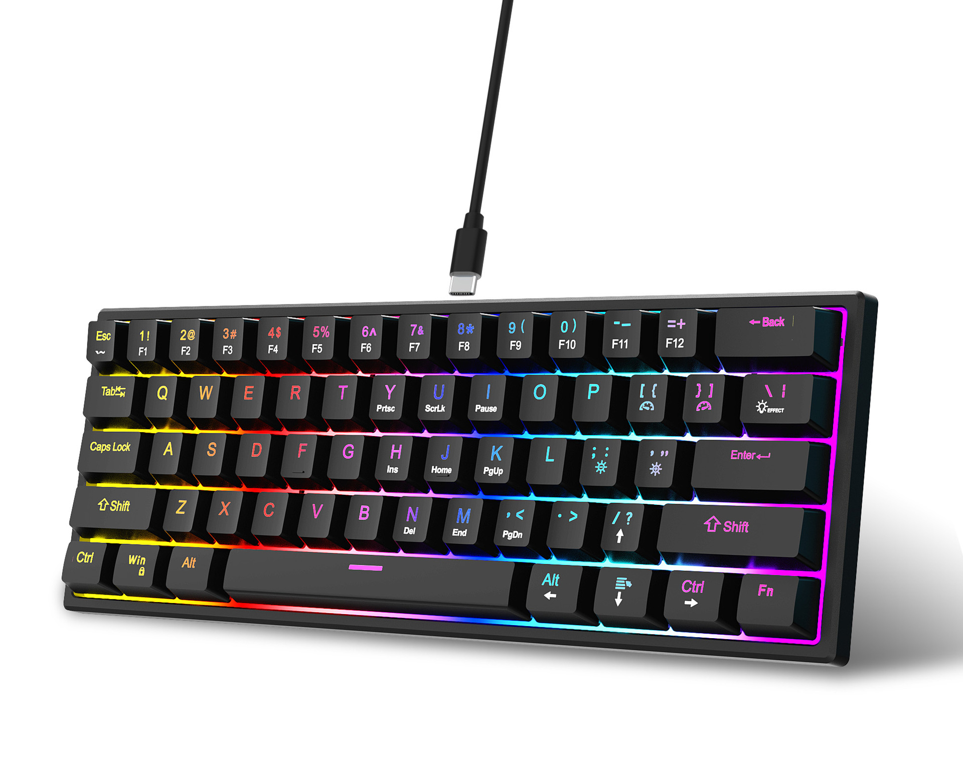 K61 Mechanical Keyboard Mini Wired Keyboard RGB Ba... – Vicedeal