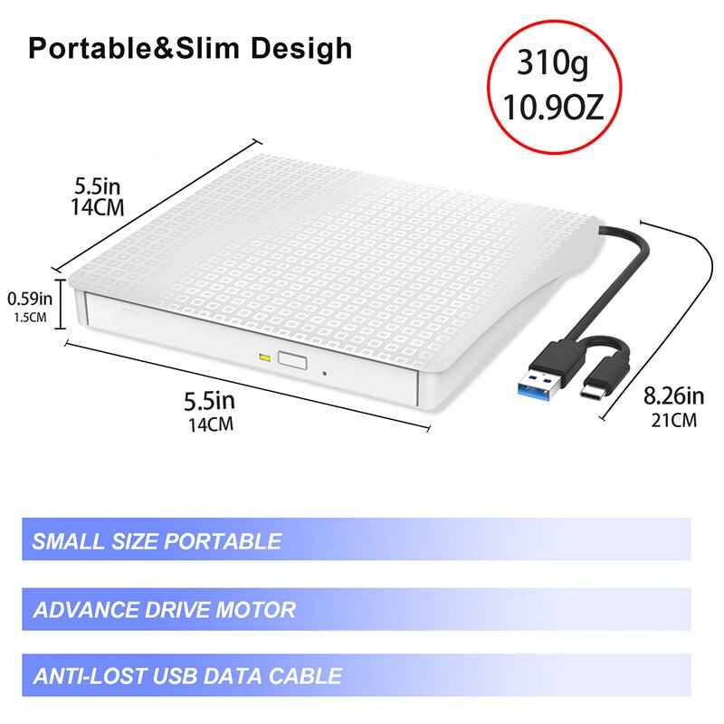 External DVD Drive Optical Drive USB 3.0 CD ROM Pl... – Grandado