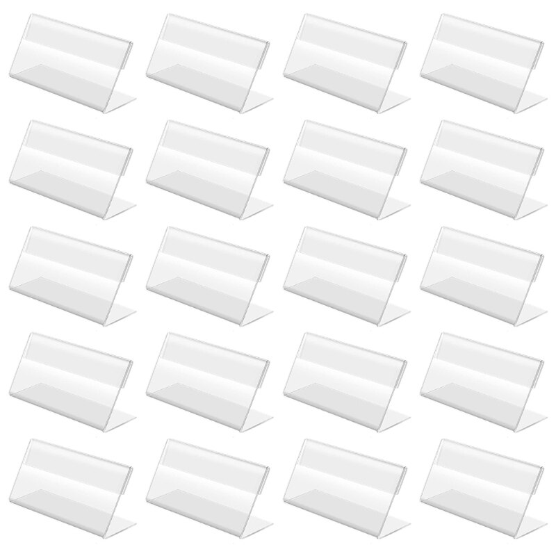 57EC 20 Pcs Clear Acrylic Sign Holders 7x4cm Clear... – Vicedeal