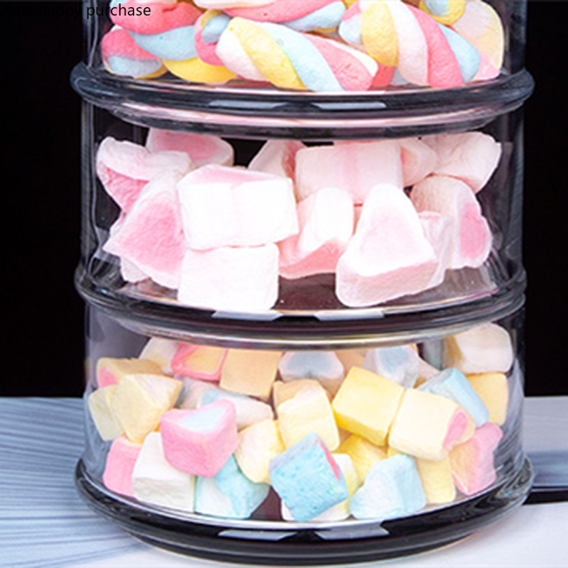 Crystal Candy Jar Transparent Glass with Lid Four ... – Grandado