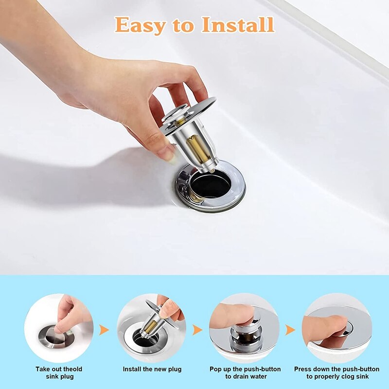 Verbeterde Badkamer Sink Plug Zeef Up Bad Afvoer U... – Grandado