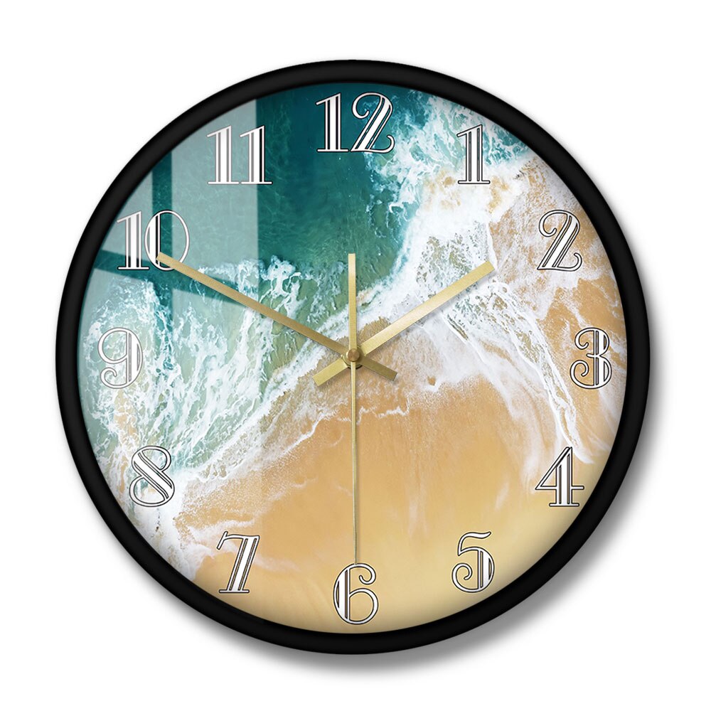 Tropical Ocean With Big Waves Scenery Wall Clock N... – Vicedeal