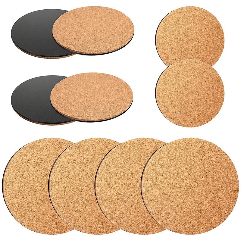 10 Pieces of Cork Plant Plastic Mat Round Cork Mat... – Grandado