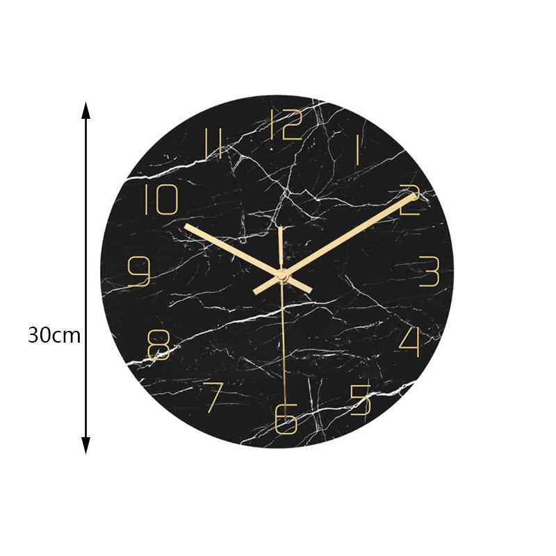 Nordic Decorative Marble Printing Wall Clocks Sile... – Grandado