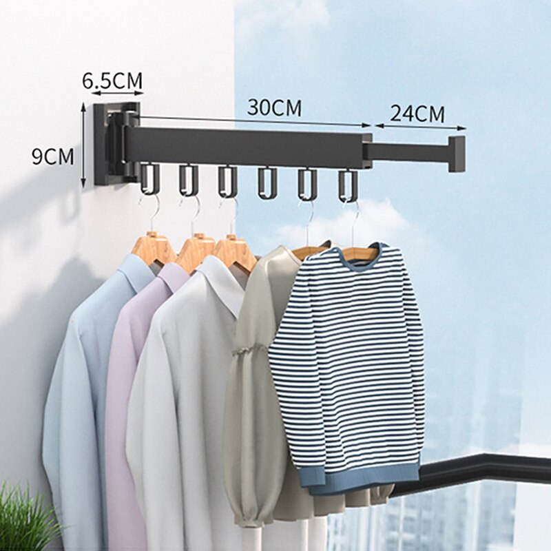 Folding Clothes Hanger Wall Mount Retractable Clot... – Vicedeal