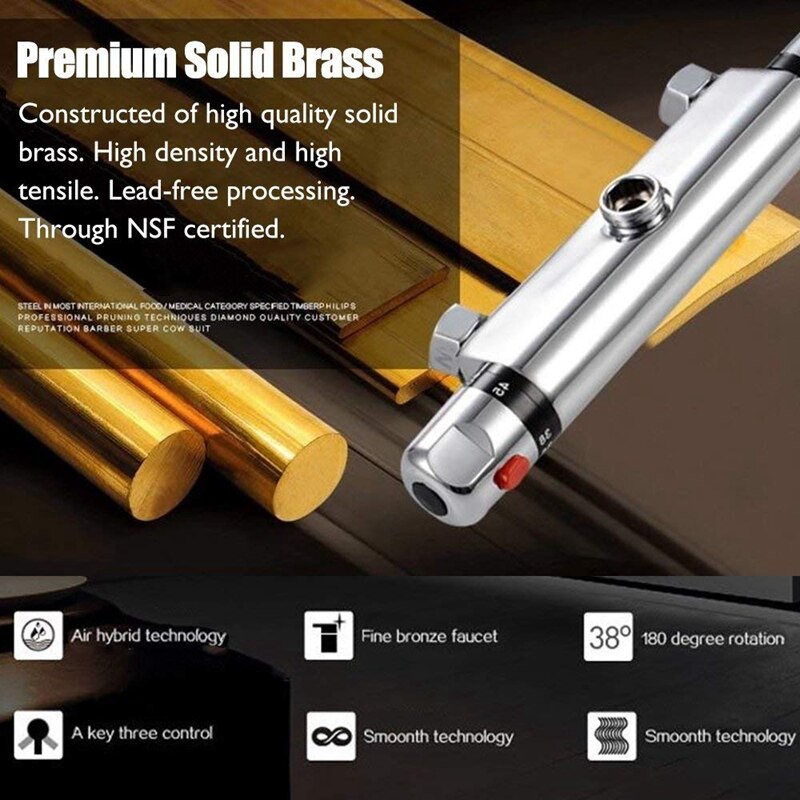 Chrom Thermostat Bar Dusche Rührgerät Ventil Anti VerbrüHenne klopfen ...