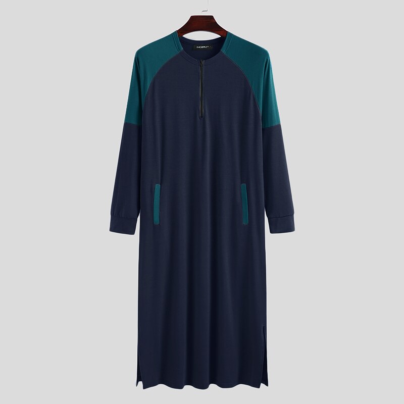 INCERUN Men Muslim Kaftan Patchwork Zipper Long Sl... – Vicedeal