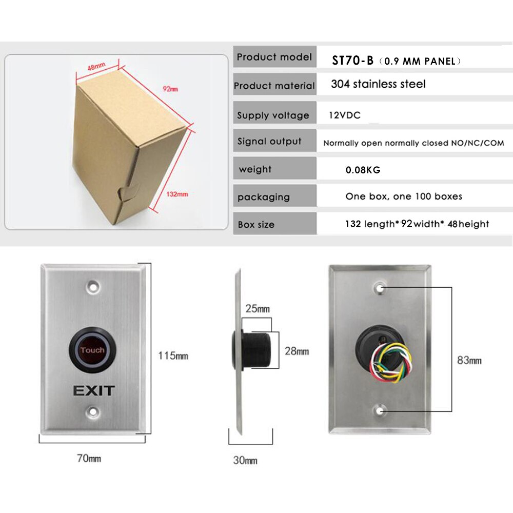 Stainless Steel Door Bell Switch Infrared Touch Pa... – Grandado