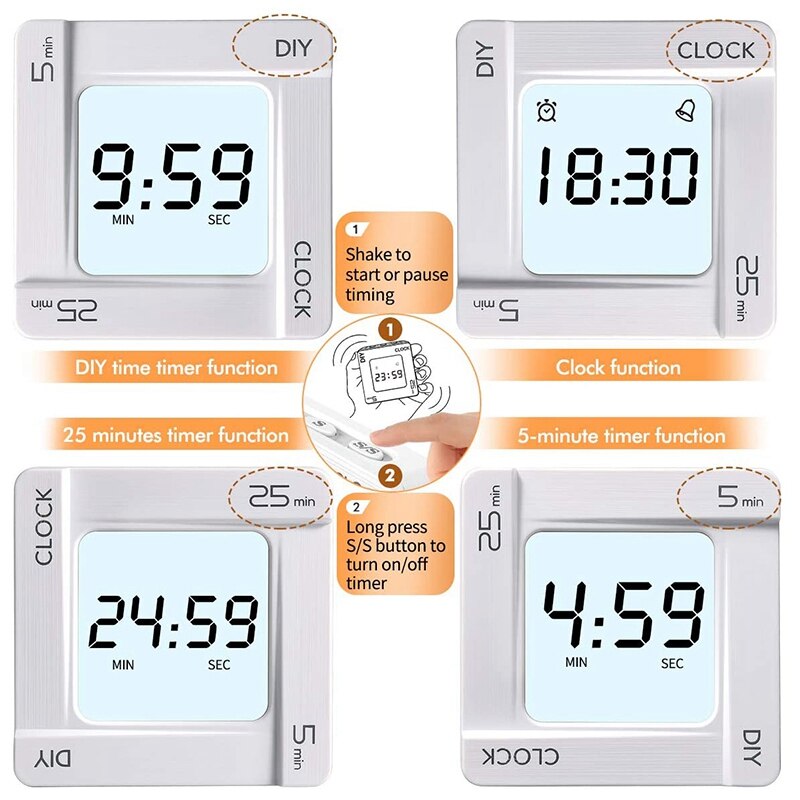 Kitchen Timer, 5 Minute, 25 Minute and DIY Minute ... – Grandado