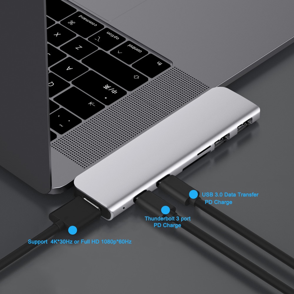 Usb type c hub adapter 7 in 1 dual usb type c dock... – Grandado