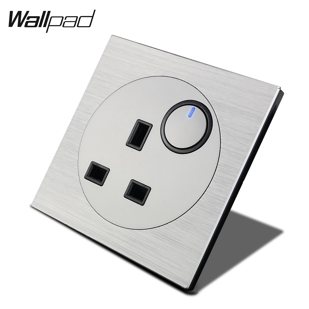 Wallpad 13A Switched UK Wall Electric Socket Silve... – Vicedeal