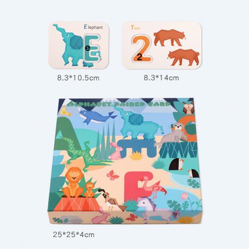 Cartoon Animal Puzzles Number Alphabet Letter Card... – Grandado