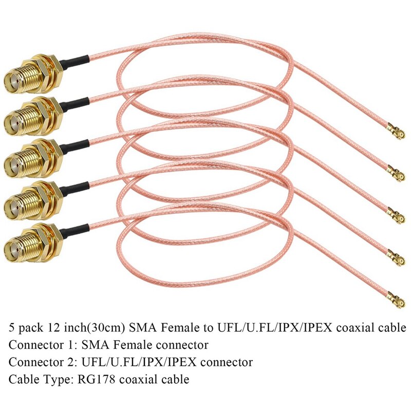 5 Pcs Fl Sma Coax Kabel Sma Female Naar U. Fl Ipx ... – Grandado