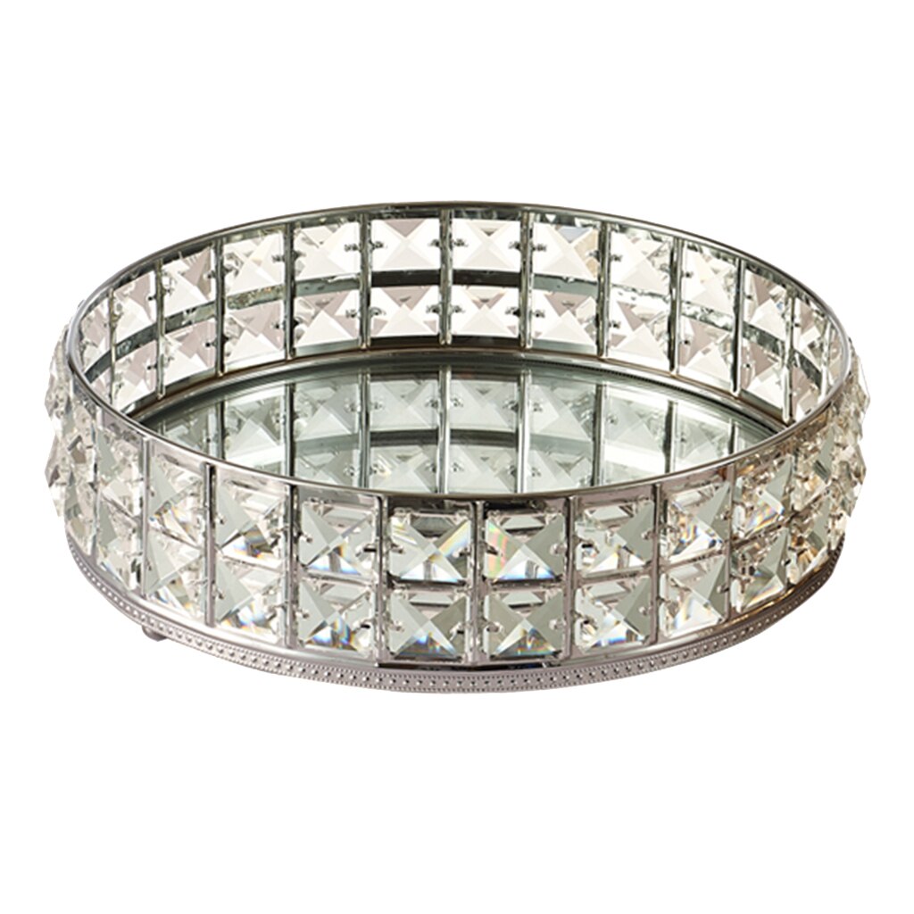 Modern Mirrored Crystal Makeup Storage Tray Tray B... – Grandado