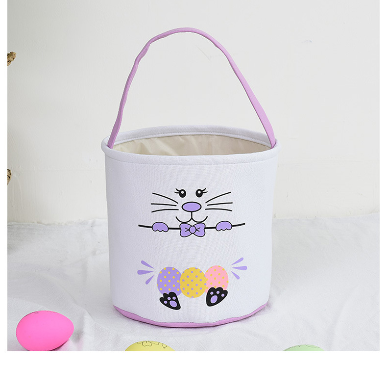 Easter Rabbit Bunny Tote Basket Footprint Egg Prin... – Vicedeal