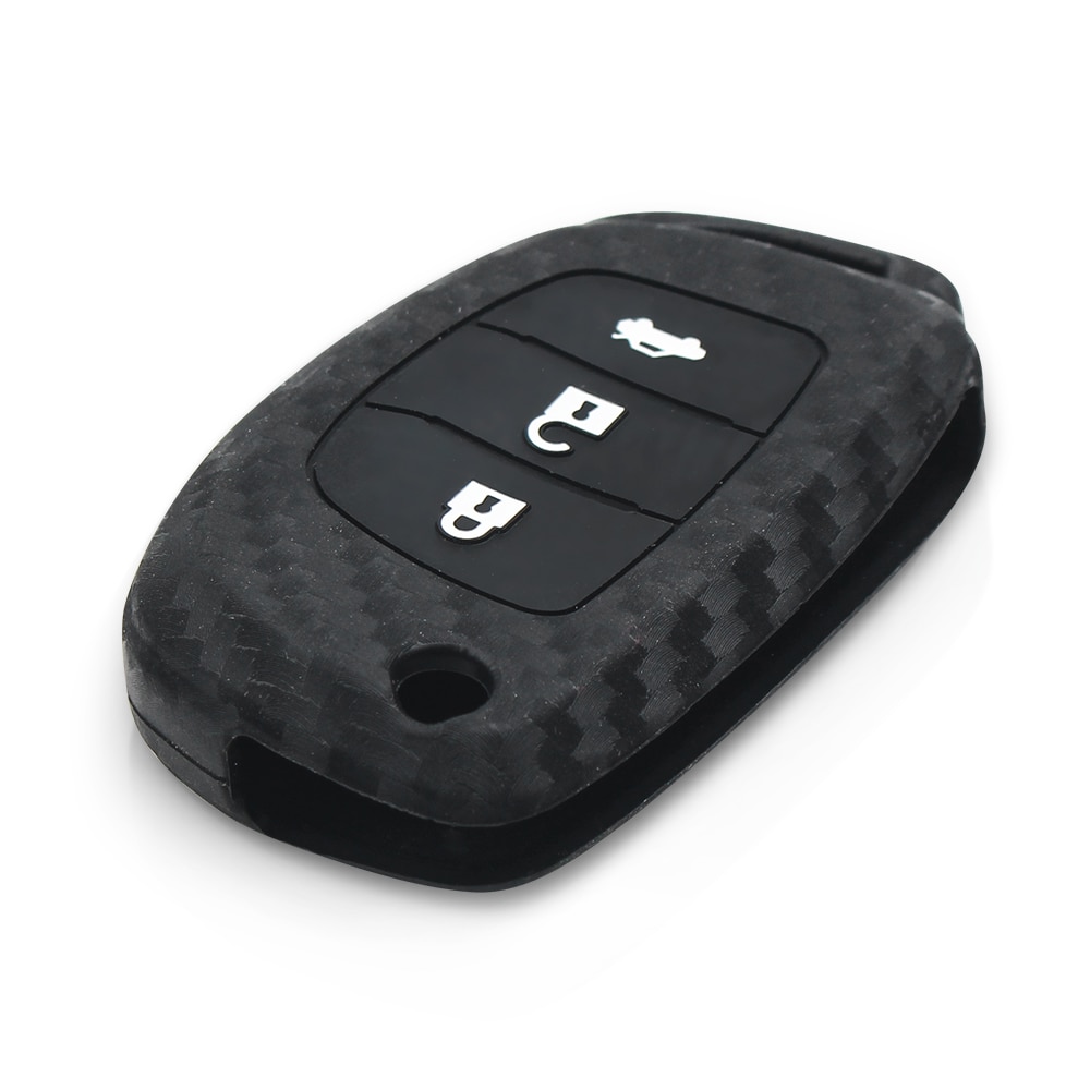 Dandkey Carbon Silicone Key Case Car Flip Cover Fo... – Grandado