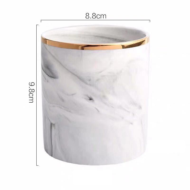 Nordic Marble Makeup Brush Holder Makeup Box Ceram... – Vicedeal