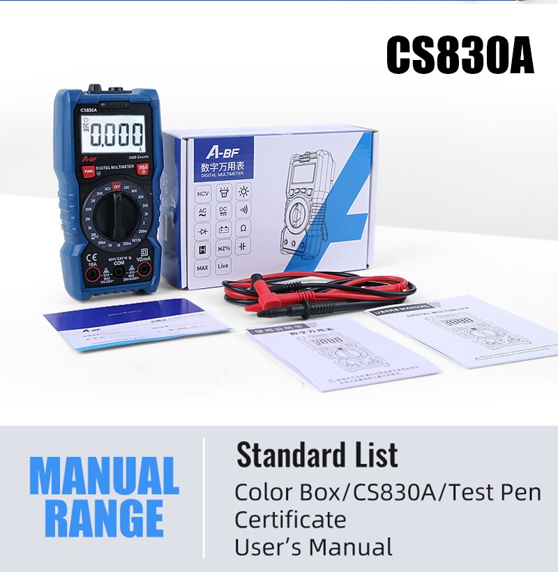 A-BF Portable Multimeter AC DC True RMS Intelligen... – Grandado