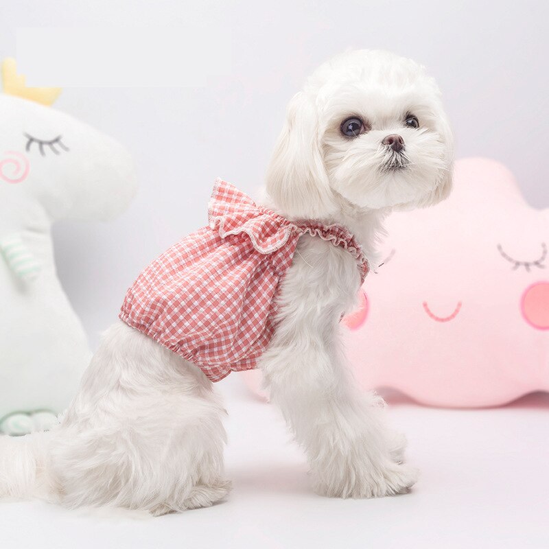 Summer Dog Vest Clothes Plaid Dog Shirt Puppy Dogs... – Vicedeal