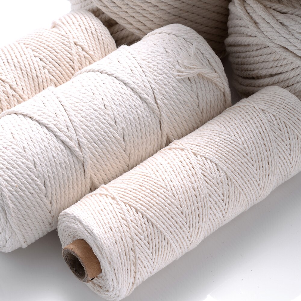 1 2 3 4 5 6mm Natural Cotton Twisted Rope Macrame ... – Grandado
