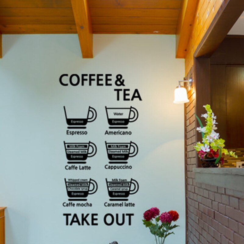 Coffee Shop Sticker Glass Decal Cafe Poster Vinyl ... – Vicedeal