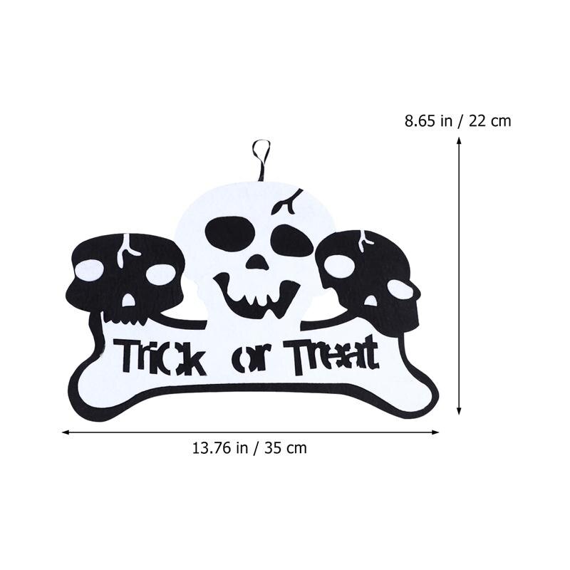1Pc Door Sign Scary Trick Or Treat Skull Door Bann... – Grandado