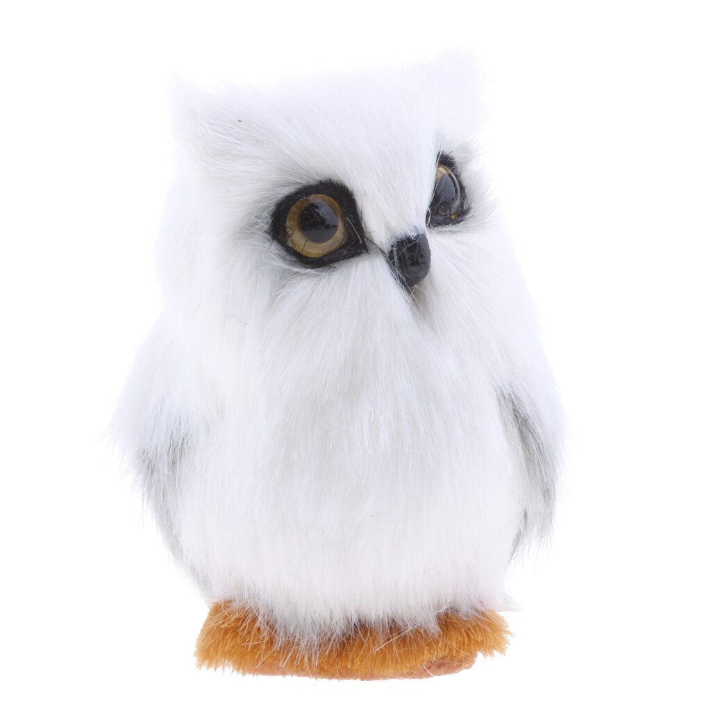Vivid Realistic Lifelike Mini Artificial White Owl... – Grandado
