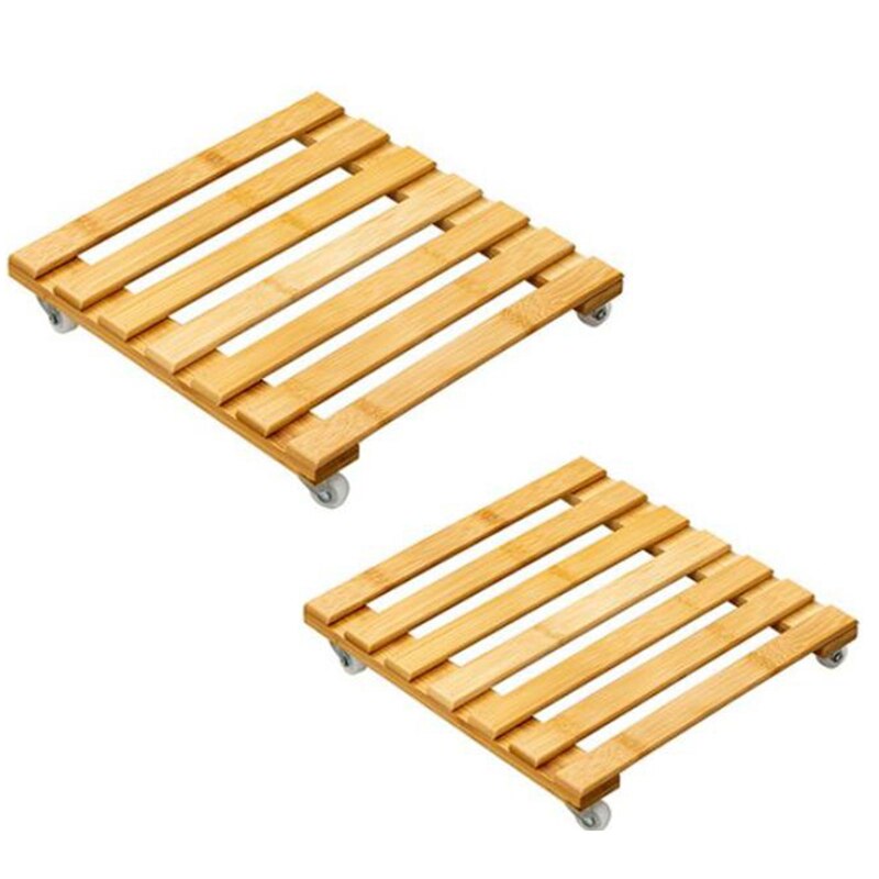 Bamboo Plant Stand with Wheels, Mobile Flower Pot ... – Grandado