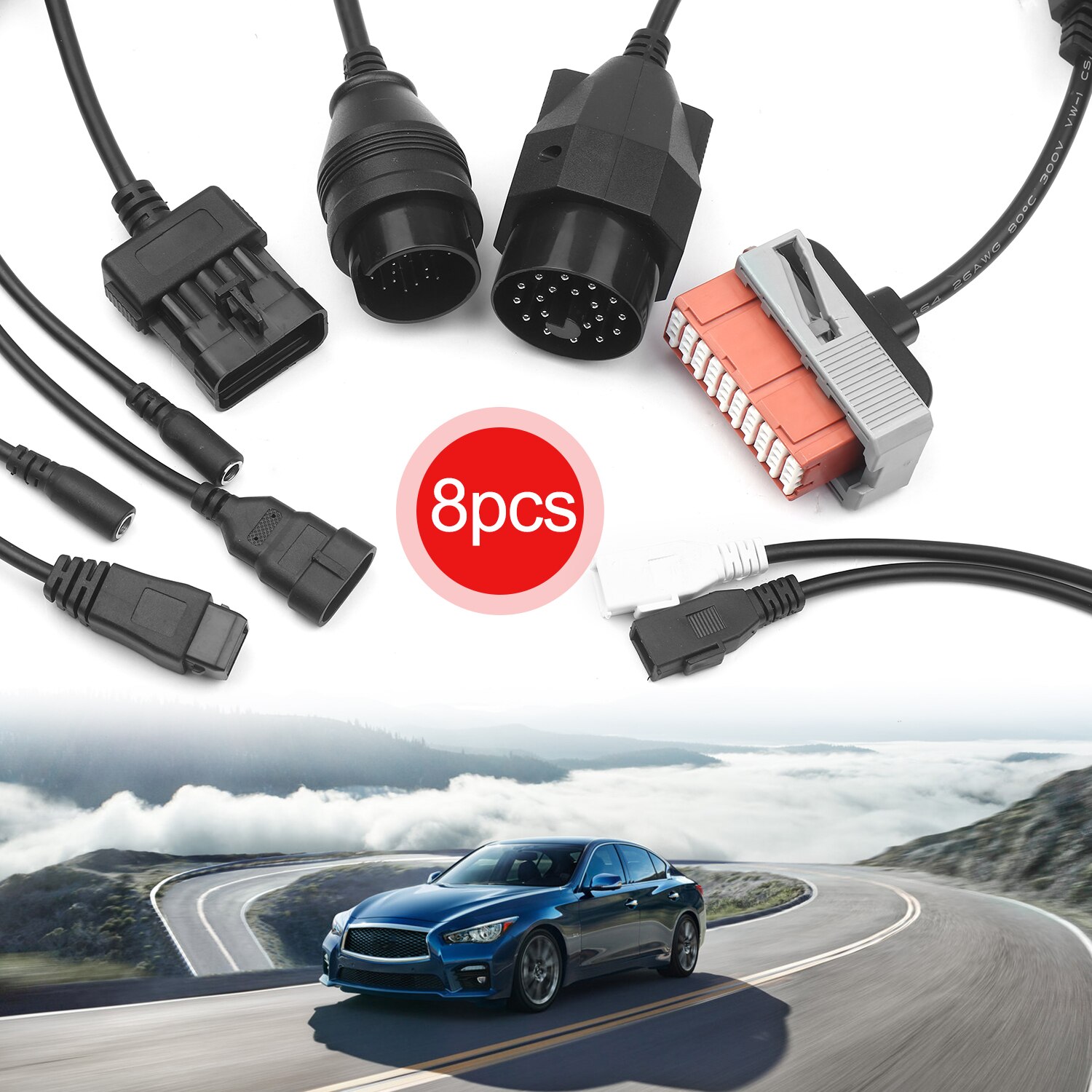 8pcs Car Cables Full Set Auto Car Diagnostic Conne... – Grandado