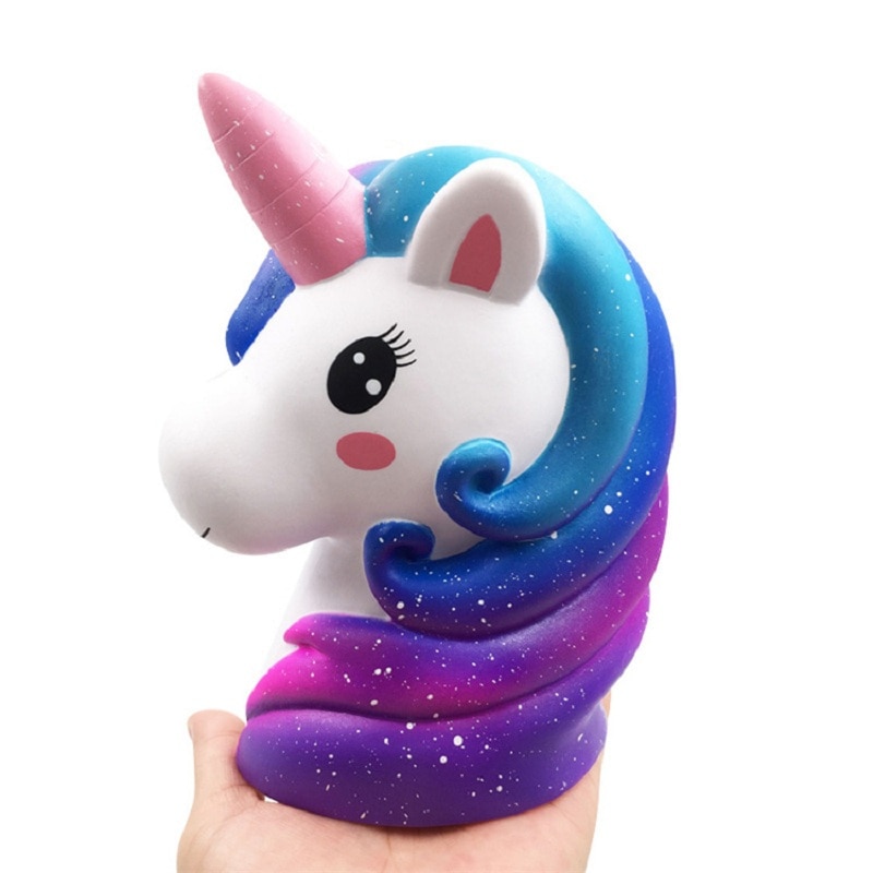 Jumbo Colorful Unicorn Head Squishy Soft Slow Risi... – Grandado