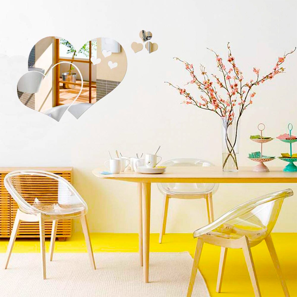 3D Heart-Shaped Acrylic Wall Stickers Self-Adhesiv... – Grandado