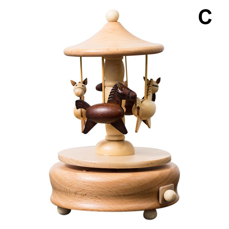 Ferris Wheel Carousel Wooden Music Box Wind Up Toy... – Grandado