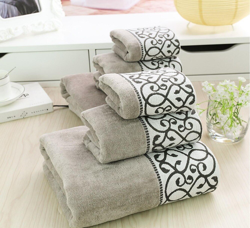 Luxury Cut Pile Cotton Bath Towel Sets for Adults ... – Grandado