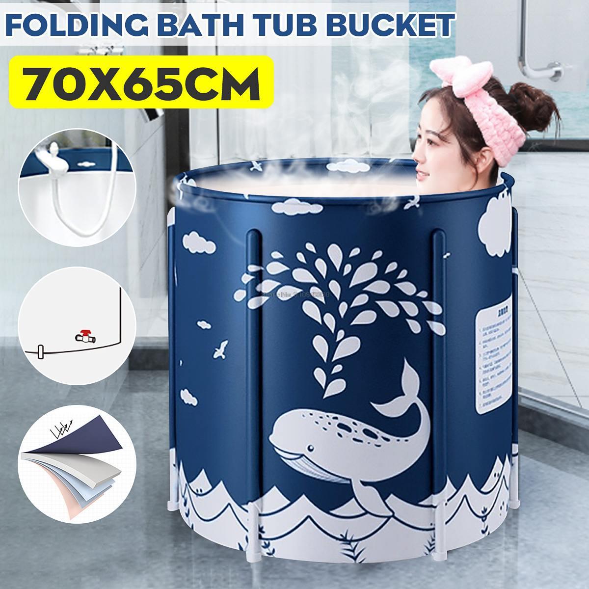 70x65cm Portable Foldable Bathtub Thickened Adult ... – Vicedeal