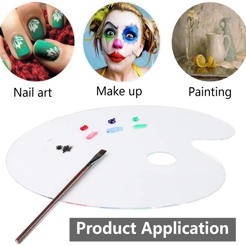 4 Stuks Ovale Acryl Non-stick Clear Verf Palet Men... – Grandado