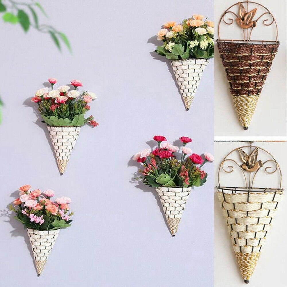 Natural Rattan Wall Planter Hanging Flower Pot Han... – Grandado
