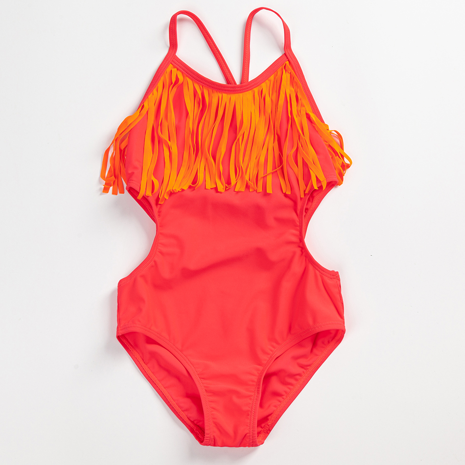 Girls Swimwear One-piece Pink Ruffle Style Swimsui... – Grandado