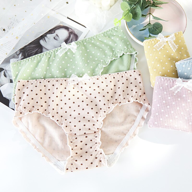 girls underwear 4pc/lot dot cotton low waist lovel... – Grandado