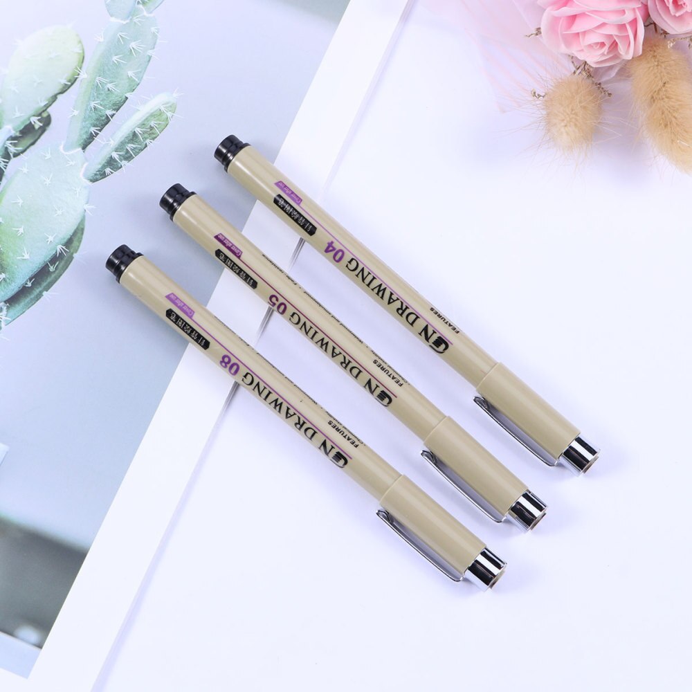 8 Stuks Zwarte Fijne Liner Tekening Inkt Pennen Br... – Grandado