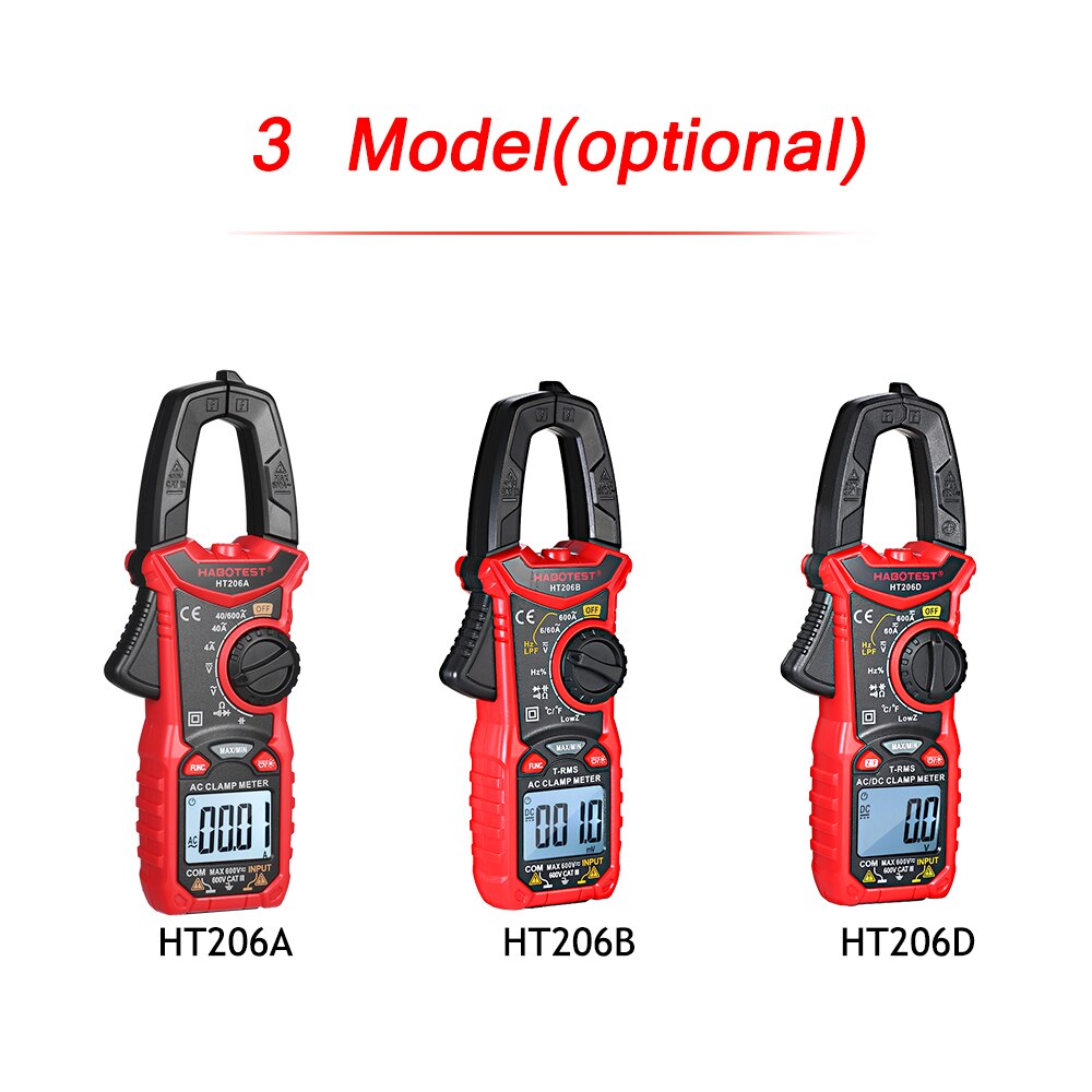 HABOTEST HT206 AC DC Digital Clamp Meter Multimete... – Vicedeal